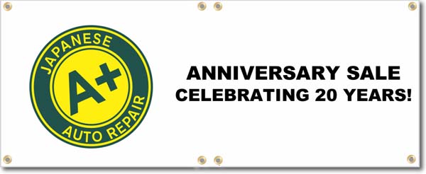 A+ Japanese Auto Repair, Inc. Banner Logo Left - $99.00 | NiceBadge™