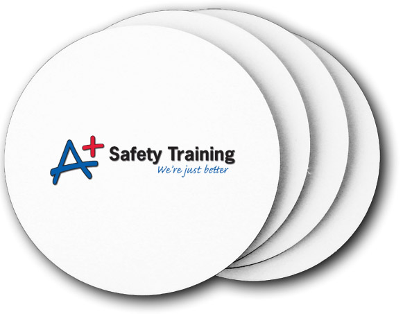 A+ Safety Training Coasters (5 Pack) - $15.87 | NiceBadge™