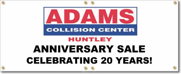 Adams Collision Center Banner Logo Center - $99.00 | NiceBadge™