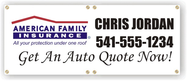American Family Insurance 3' x 10' Banner - $165.00 | NiceBadge™
