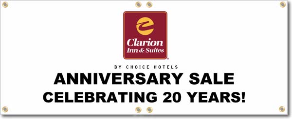 Clarion Inn & Suites Banner Logo Center - $99.00 | NiceBadge™