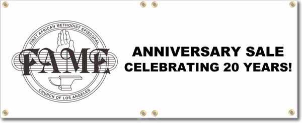 First Ame Church of Los Angeles Banner Logo Left - $99.00 | NiceBadge™