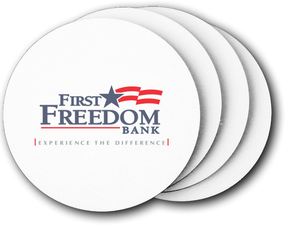 First Freedom Bank Coasters (5 Pack) - $15.87 | NiceBadge™