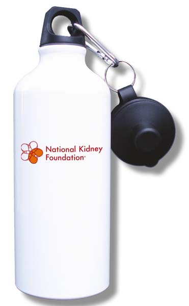 National Kidney Foundation Water Bottle - White - $18.95 | NiceBadge™