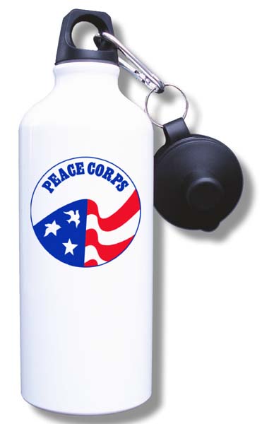 Peace Corps Water Bottle - White - $18.95 | NiceBadge™