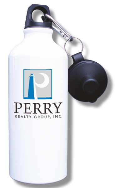 Perry Realty Group, Inc. Water Bottle - White - $18.95 | NiceBadge™