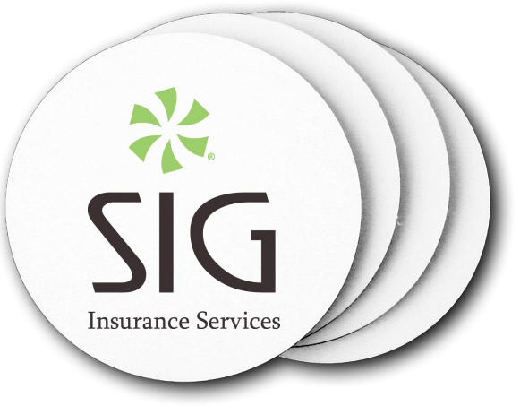 SIG Insurance Services Coasters (5 Pack) - $15.87 | NiceBadge™