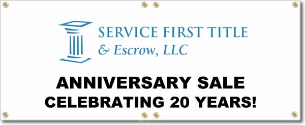 Service First Title and Escrow Banner Logo Center - $99.00 | NiceBadge™