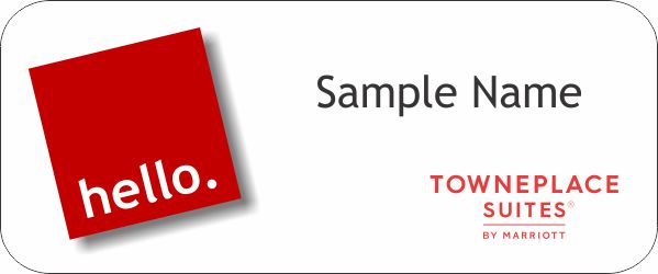 TownePlace White Badge (Hello Logo) - $9.50 | NiceBadge™