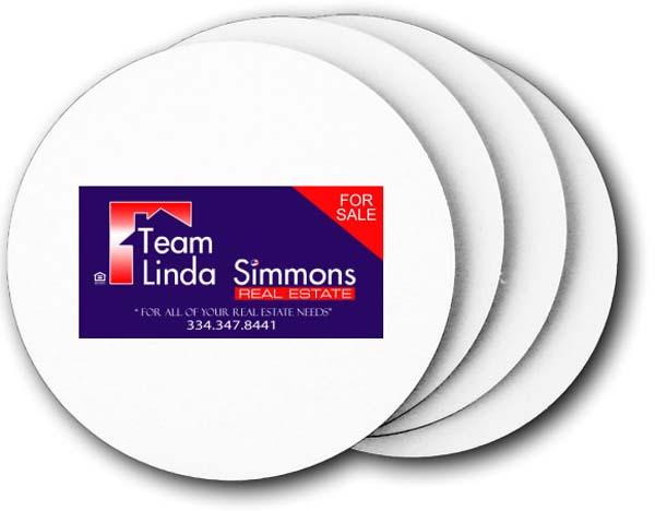Team Linda Simmons Real Estate Coasters (5 Pack) - $15.87 | NiceBadge™