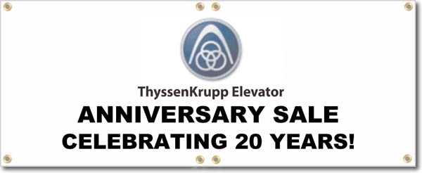 ThyssenKrupp Elevator Banner Logo Center - $99.00 | NiceBadge™