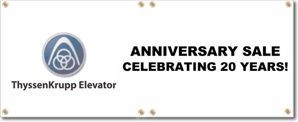 ThyssenKrupp Elevator Banner Logo Left - $99.00 | NiceBadge™