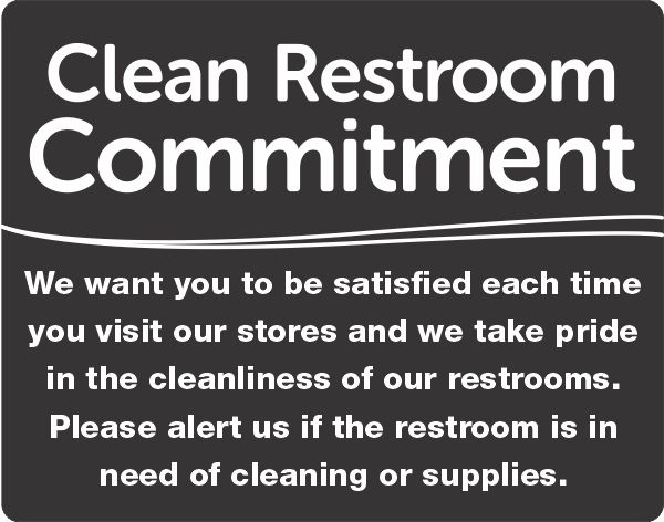 Clean Restroom Commitment Sign - $6.25 | NiceBadge™