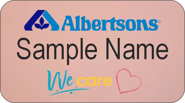 Albertsons We Care Rose Gold Name Badge - $1.71 | NiceBadge™