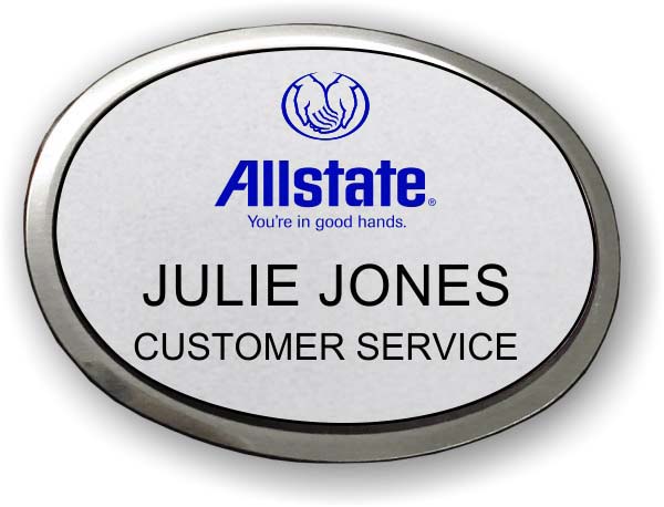Allstate Insurance Executive Oval Silver Badge - $11.50 | NiceBadge™