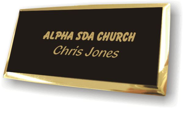Alpha Seventh Day Adventist Church Executive Black Badge w/Gold Frame ...