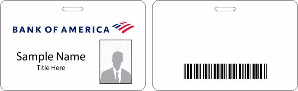 Bank of America Barcode Photo ID Horizontal Double Sided badge - $21.63 ...