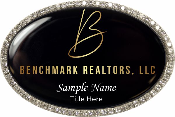 BenchMark Realtors, LLC Oval Bling Silver Other badge - $27.00 | NiceBadge™