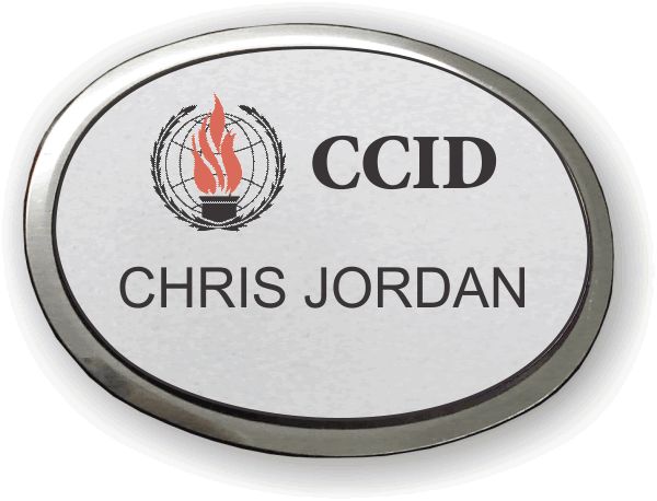 CCID Executive Silver Oval Badge - $14.91 | NiceBadge™