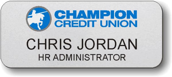 Champion Credit Union Silver Regular Badge - $8.76 | NiceBadge™