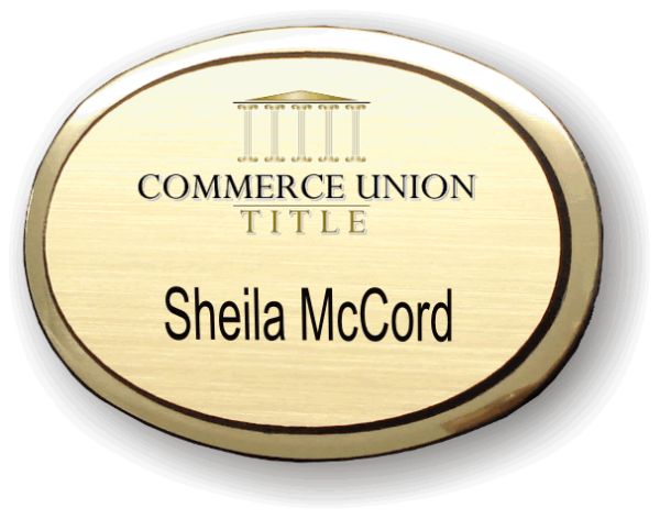 Commerce Union Title Gold Oval Executive Badge - $15.24 | NiceBadge™