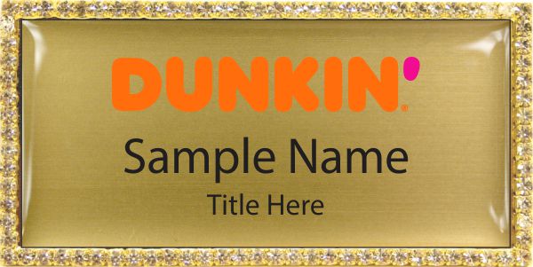 Dunkin' Bling Gold Badge - $27.00 | NiceBadge™