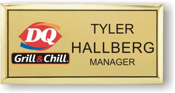 Dairy Queen Logo A Executive Gold Badge - $9.05 | NiceBadge™