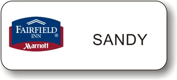 Fairfield Inn White Badge - $7.21 | NiceBadge™