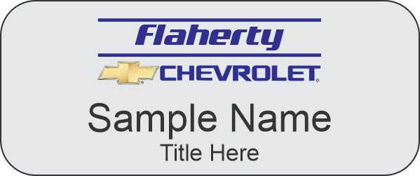 Flaherty Chevrolet Standard Silver badge - $9.45 | NiceBadge™