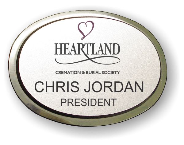 Heartland Cremation and Burial Society Silver Oval Executive Badge ...