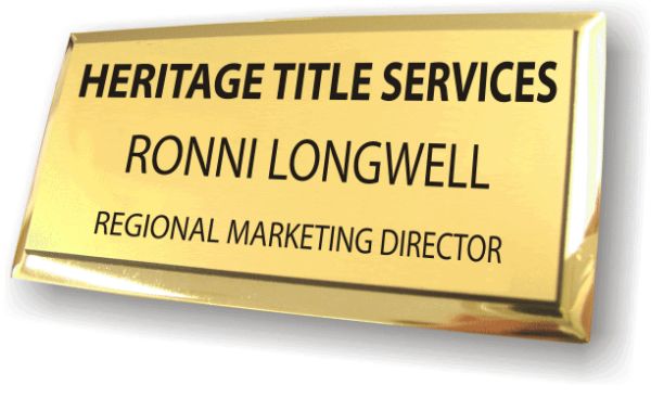 Heritage Title Services Executive Gold Badge - $9.32 | NiceBadge™