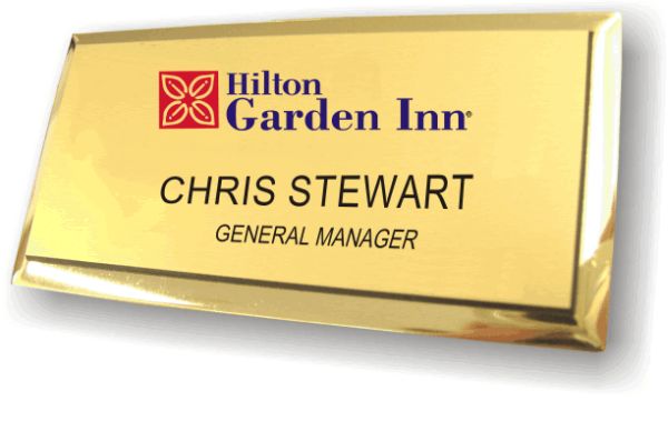 Hilton Logo D Red/Blue Logo Executive Gold Badge - $9.05 | NiceBadge™