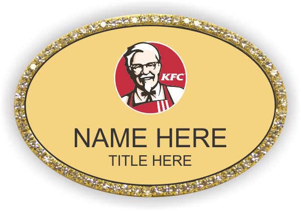 KFC Oval Gold Bling Badge (Logo A) - $25.00 | NiceBadge™