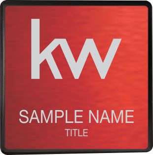 KW Logo Black Square Executive Red Anodized Badge - $9.98 | NiceBadge™