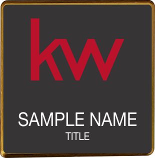 KW Logo Gold Square Executive Black Badge - $9.98 | NiceBadge™