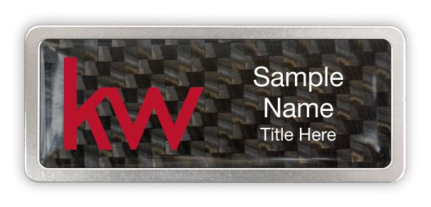 KW Logo Satin Anodized Frame Carbon Insert Badge - $55.00 | NiceBadge™