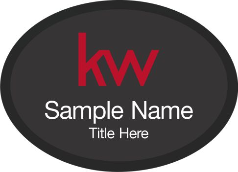 KW Logo Black Oval Executive Black Badge - $9.98 | NiceBadge™