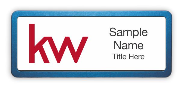 KW Logo Prestige Blue Anodized White Badge - $37.00 | NiceBadge™