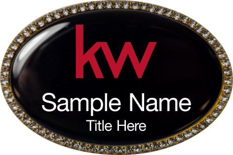 KW Logo Gold Oval Beyond Bling Black Badge - $79.86 | NiceBadge™
