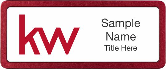 KW Logo Prestige Red Anodized White Badge - $37.00 | NiceBadge™