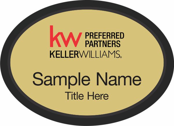 Keller Williams Preferred Partners Black Oval Executive Gold Badge - $9 ...