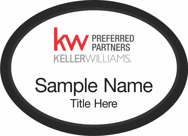Keller Williams Preferred Partners Black Oval Executive White Badge ...