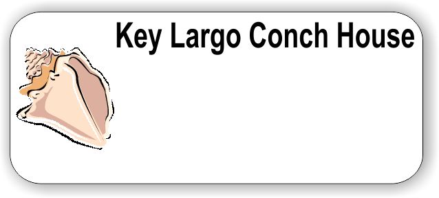 Key Largo Conch House White Logo Only Badge - $11.58 | NiceBadge™