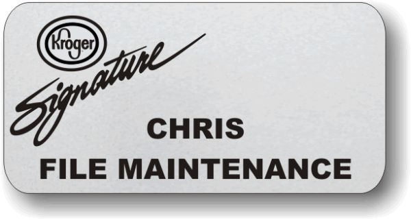 Kroger Signature Silver Badge - $7.25 | NiceBadge™
