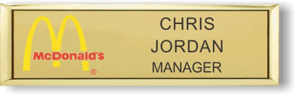 McDonald's Gold Small Executive Badge | NiceBadge