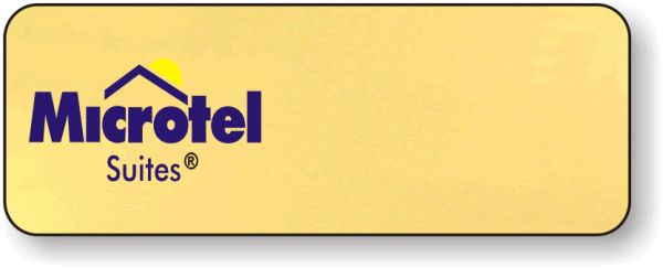 Microtel Suites Logo B Logo Only Gold Badge - $5.16 | NiceBadge™