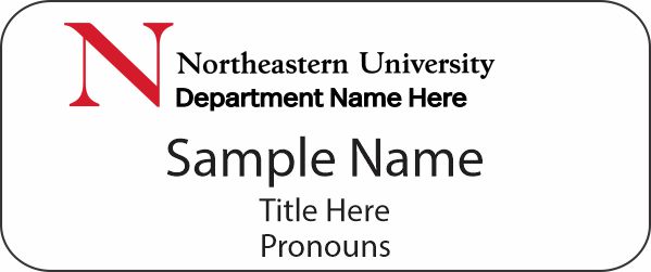 Northeastern University - White Badge - Editable Department - $9.40 ...