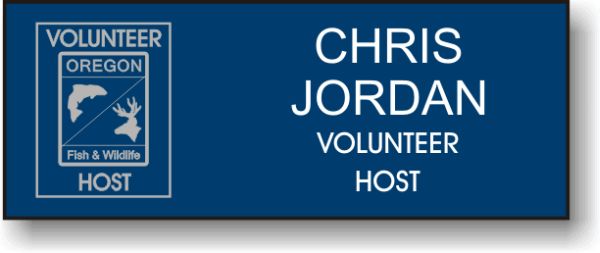 ODFW Fish & Wildlife Volunteer Host Silver Logo Blue Badge - $5.75 ...