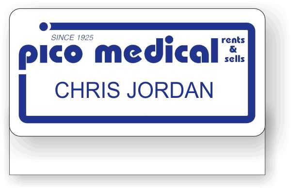 Pico Medical Rents & Sells White Pocket Badge - $13.91 | NiceBadge™