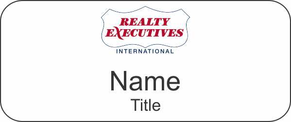 Realty Executives Color Logo - White Badge - $6.72 | NiceBadge™